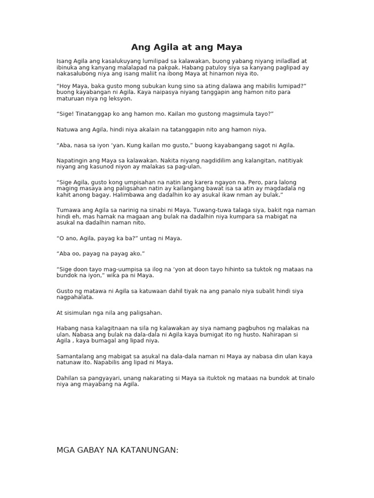 Ang Agila at Ang Maya | PDF
