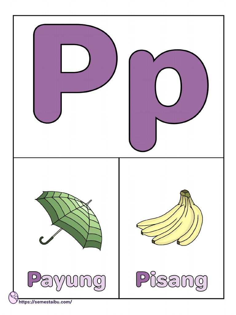Mengenal Huruf Flashcard Anak P | PDF