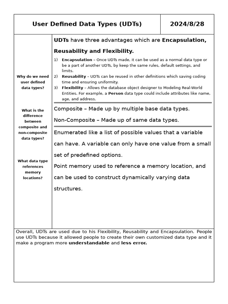 User Defined Data Types | PDF User Defined Data Types | PDF