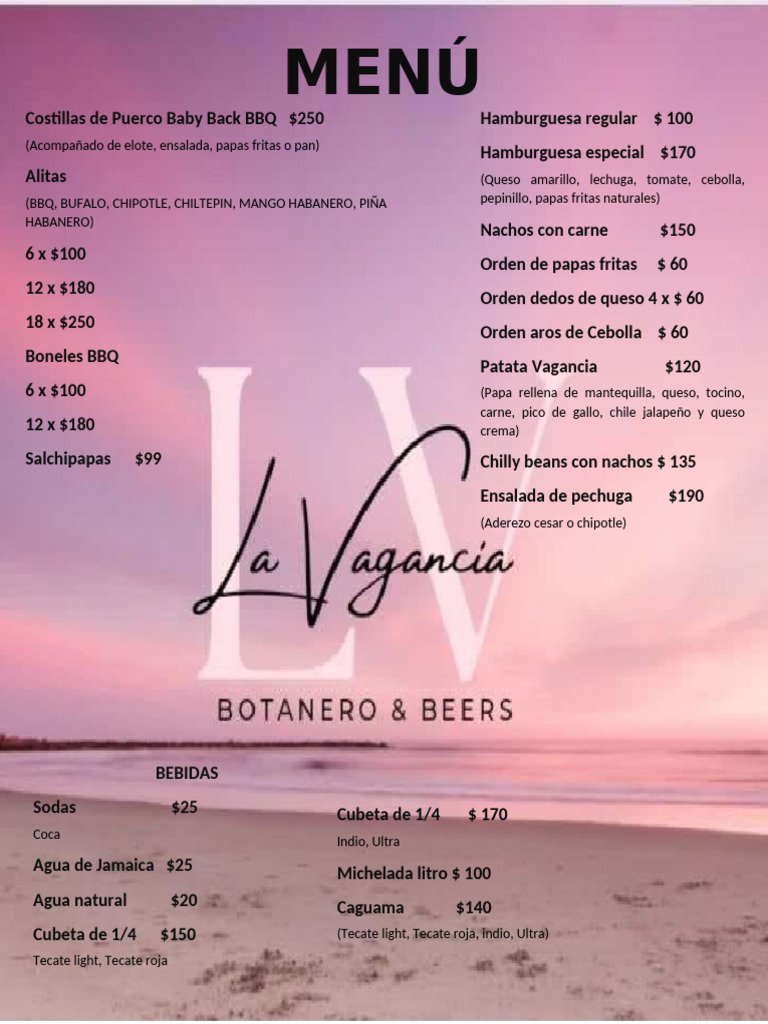 Botanero Menu | PDF
