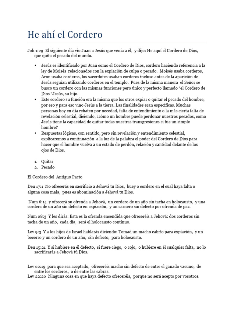 He Ahi El Cordero | PDF