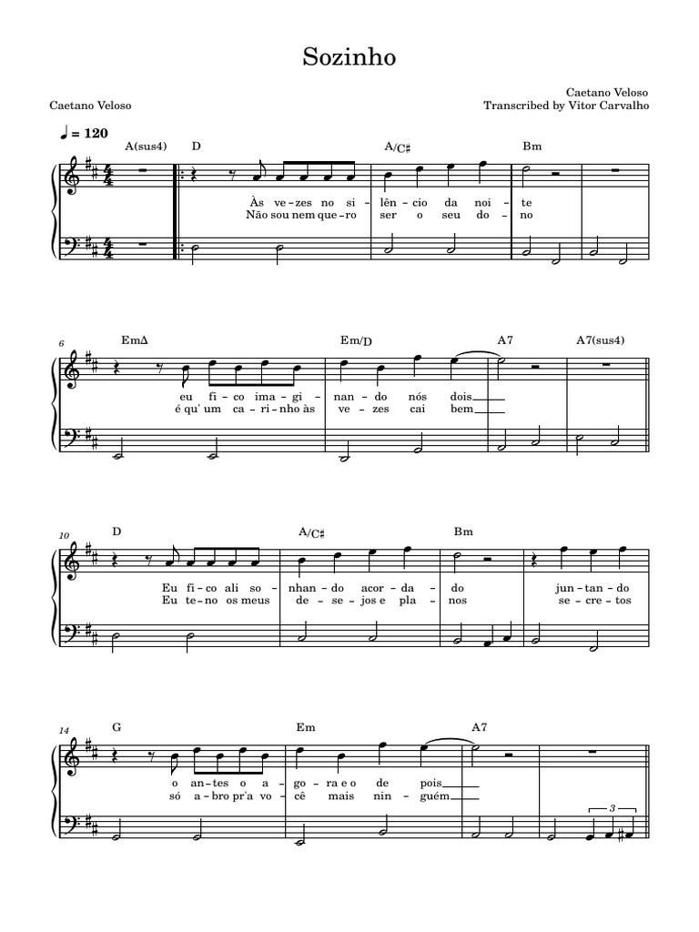 Sozinho - Caetano Veloso | PDF