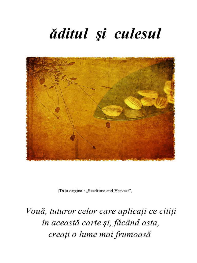 Neville Goddard Săditul Şi Culesul | PDF