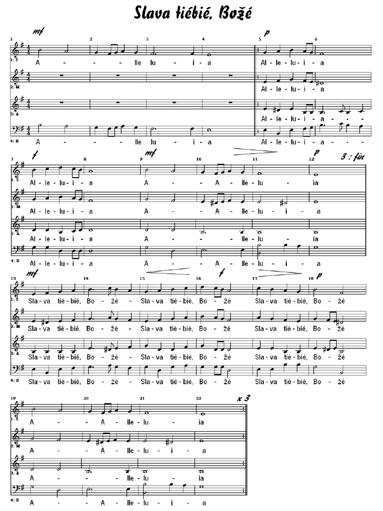 Slava Tiebie Boze-4voix | PDF