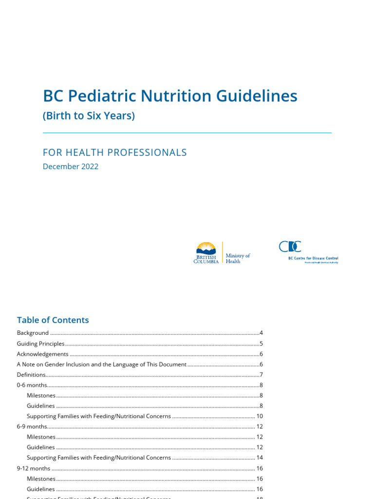 Pediatric Nutrition Guidelines | PDF