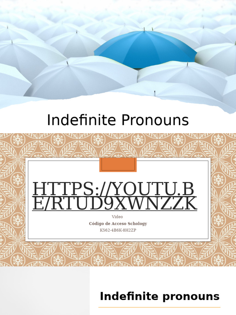 Indefinite Pronouns Grammar | PDF