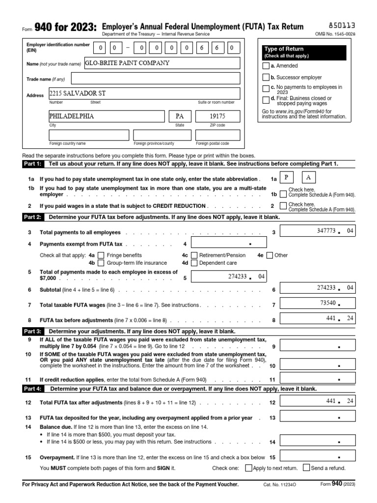 2023 Form 940 | PDF