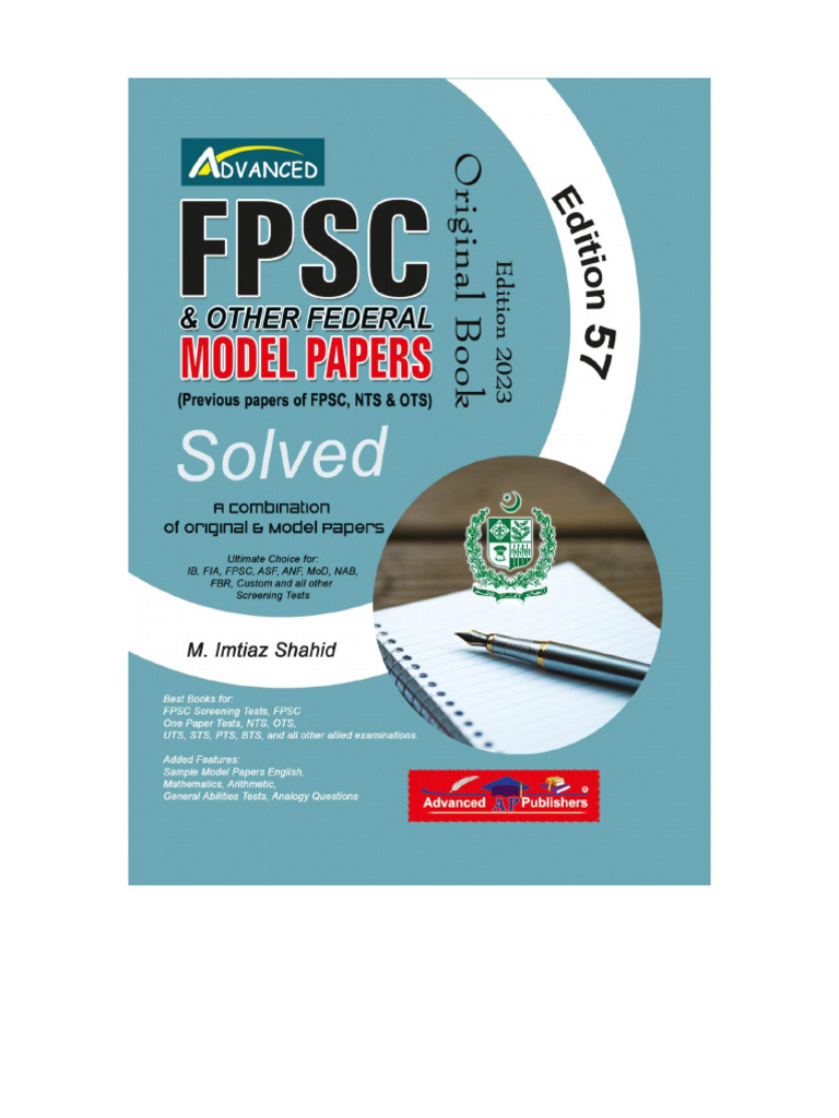 Advanced FPSC Model Papers Edition 57 | PDF | Multiple Choice ...