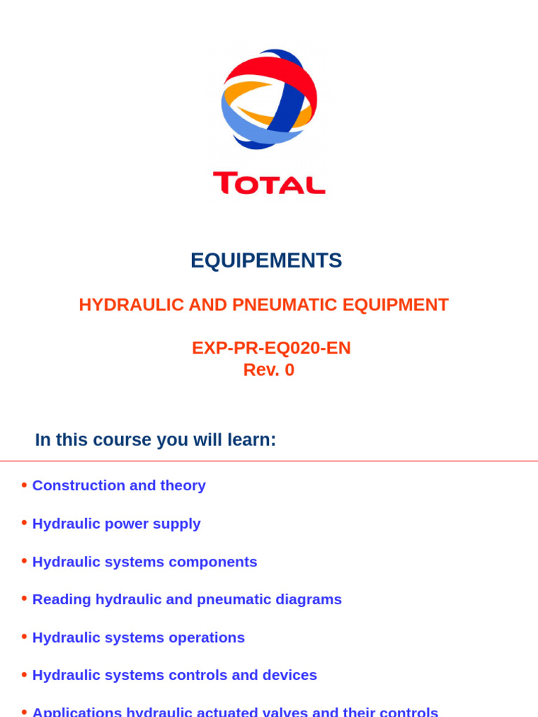 EXP-PR-EQ020-EN Slides Hydraulic and Pnematic Equipement. en | PDF