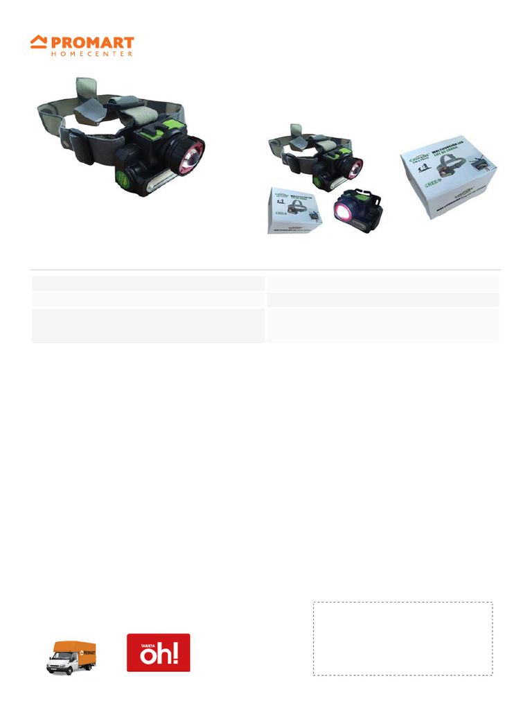 Linterna Frontal Recargable Cafini Luz Led | PDF