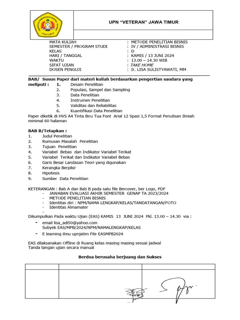 Eas 1 MPB 2024 Kls D | PDF