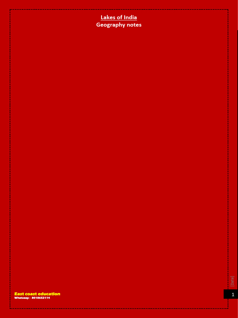 Types of Lakes Geography . | PDF