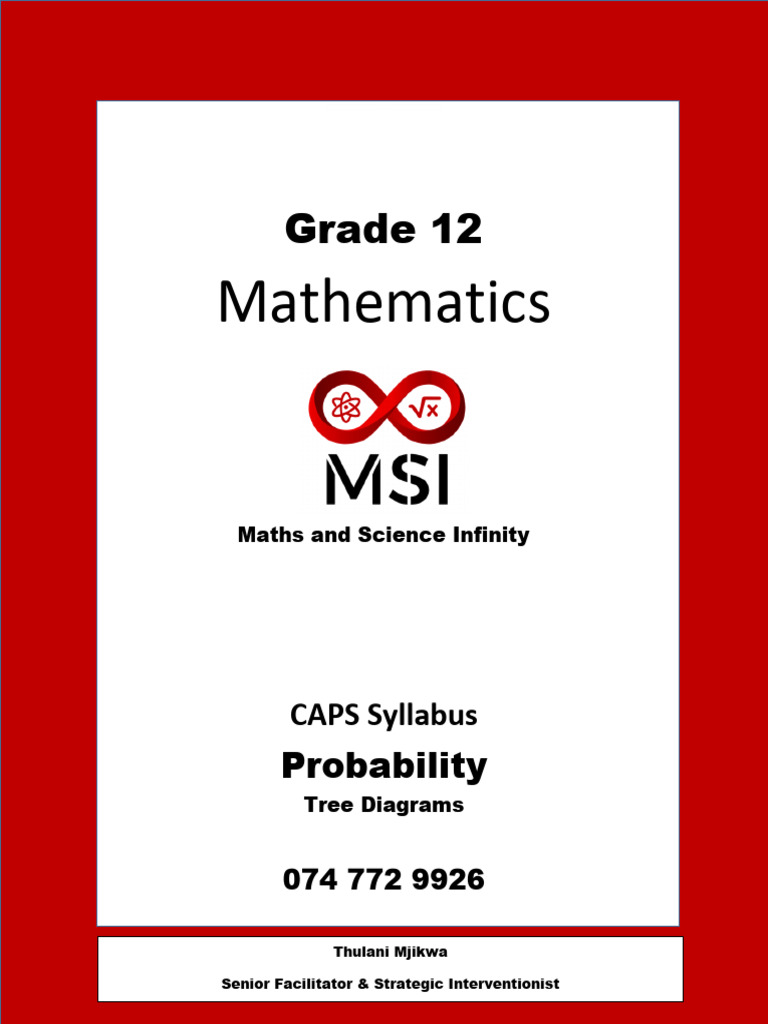 Tree Diagrams Revision Booklet | PDF