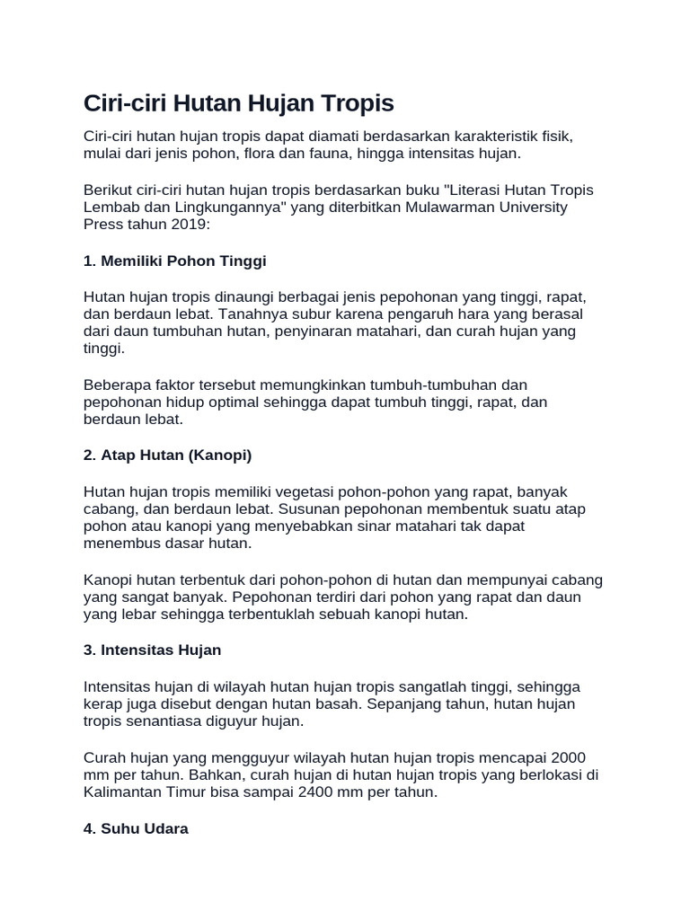 Ciri ciri hutan | PDF