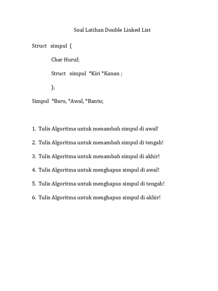 Latihan Double Linked List | PDF Latihan Double Linked List | PDF