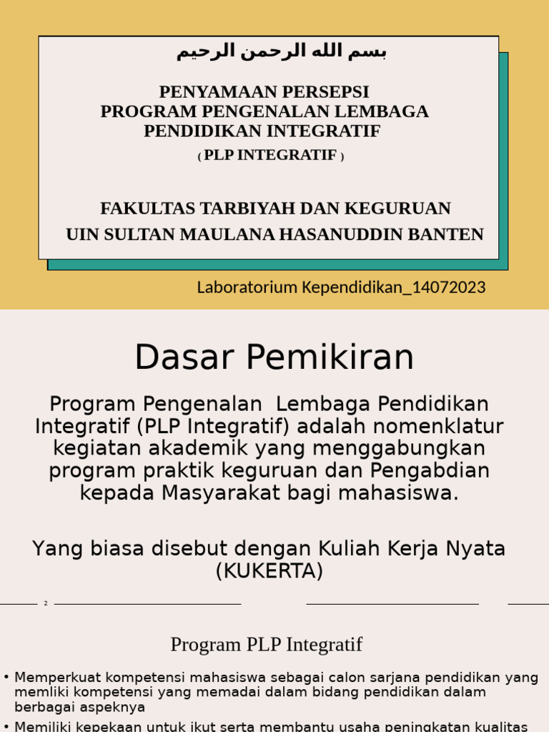 PPT PROGRAM PLP INTEGRATIF_14072023 | PDF