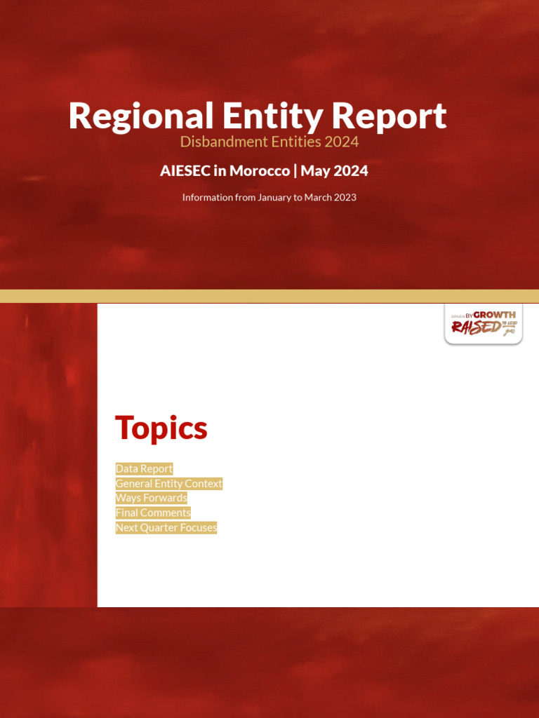 AIESEC in Morocco Regional Disbandment Entity Report 2024 | PDF