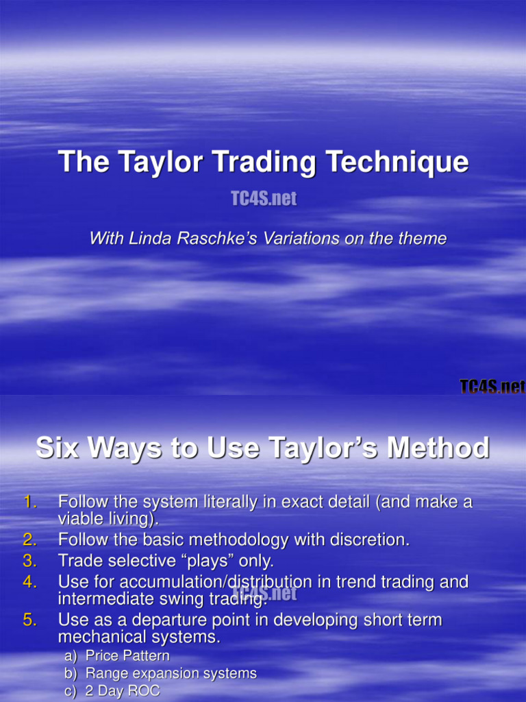 The Taylor Trading Technique | PDF