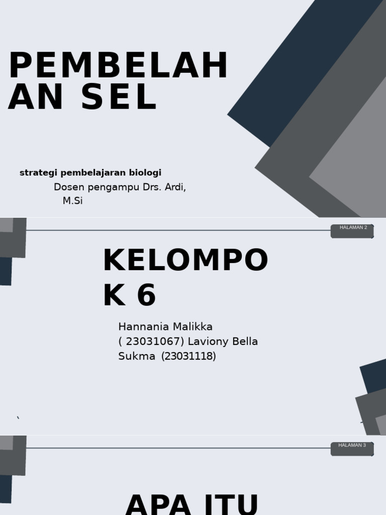 Strategi Pembelajaran Biologi Kel 6 PEMBELAHAN SEL | PDF