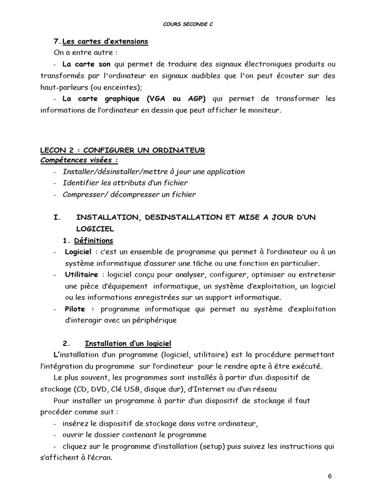 Lecon2 Informatique 2ndec | PDF