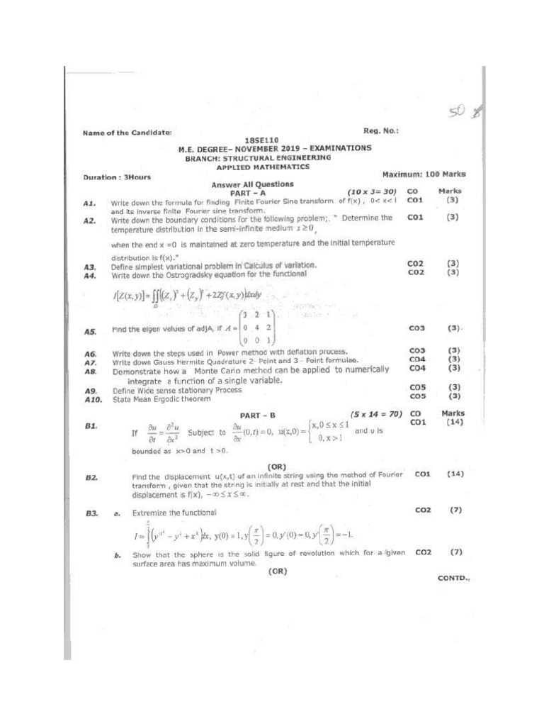 APPLIED MATHEMATICS Paper | PDF