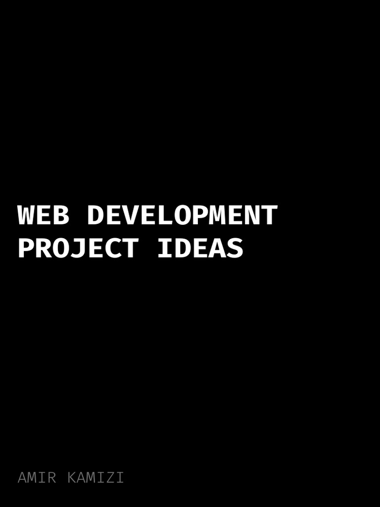 Web Project Ideas | PDF