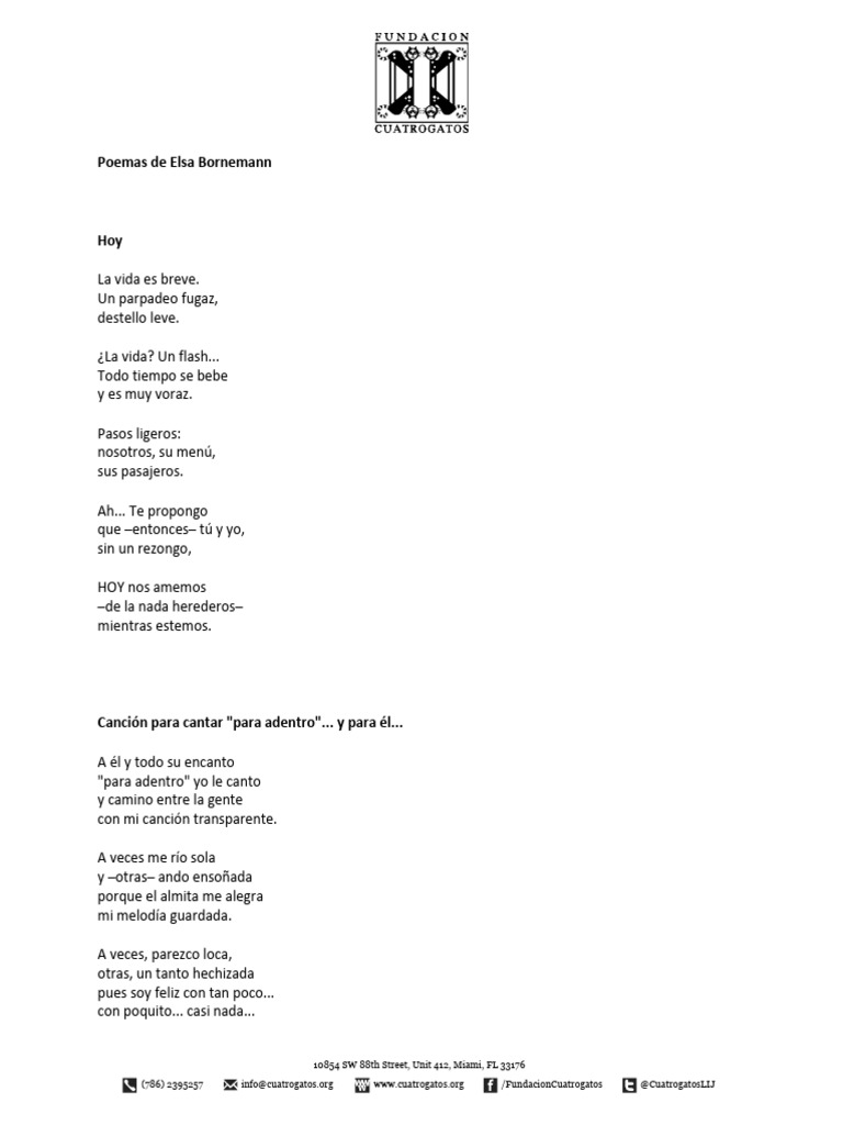 Poemas de Elsa Bonermann | PDF