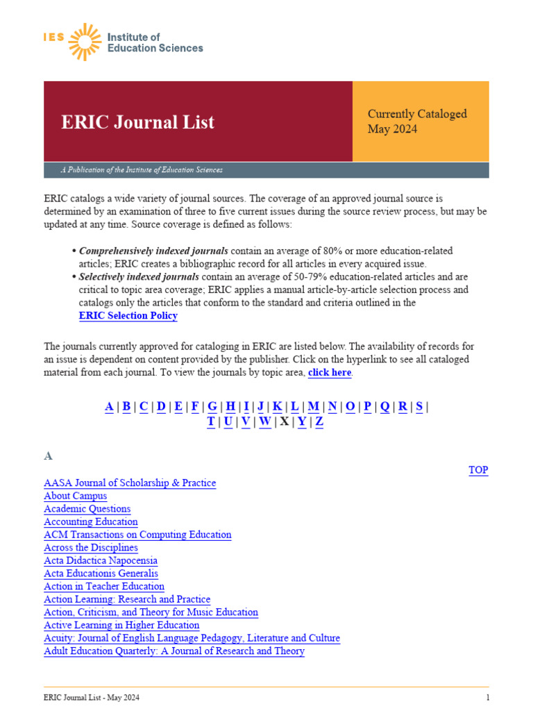 ERIC Journal List | PDF