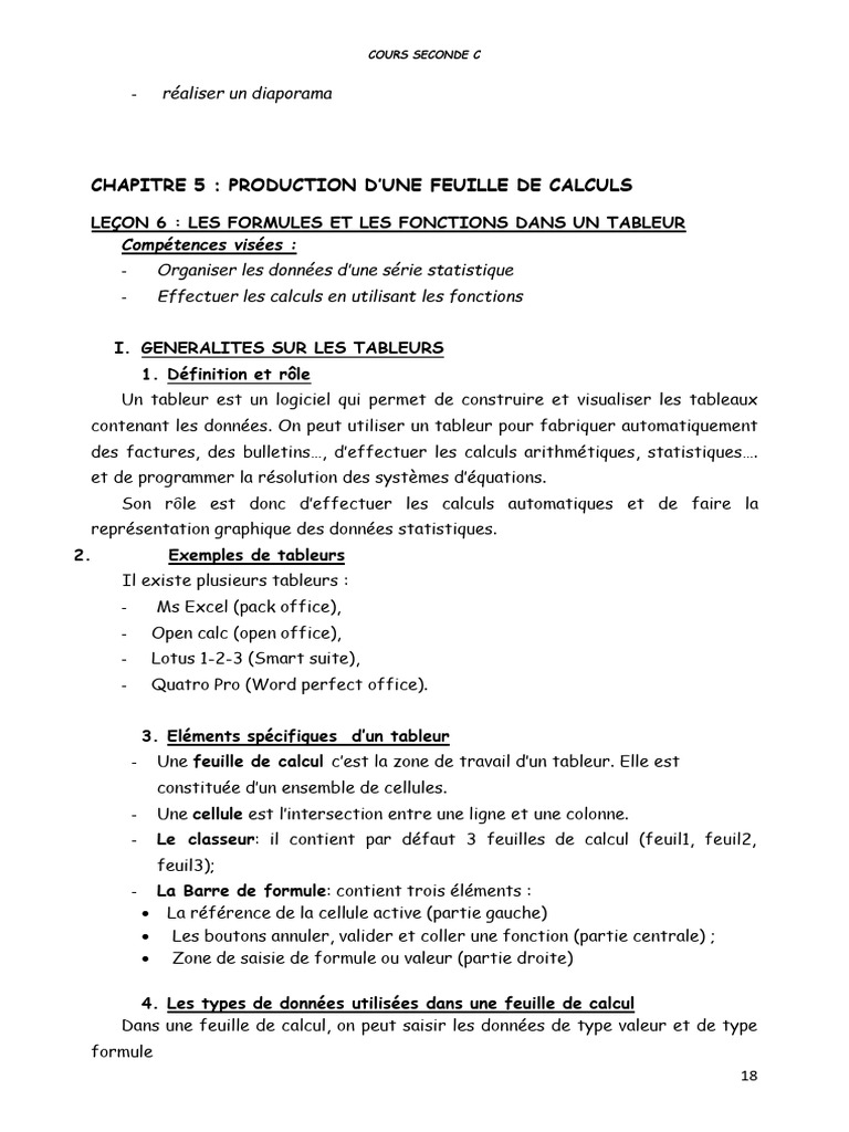 Lecon6 Informatique 2ndec | PDF