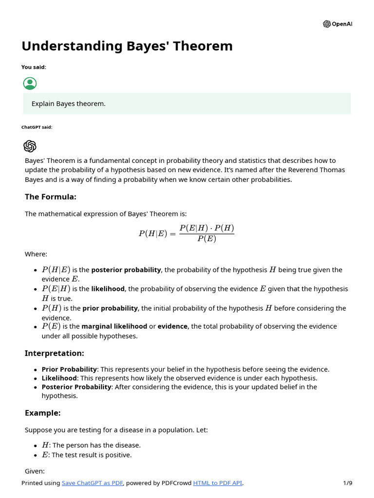 Understanding Bayes' Theorem | PDF
