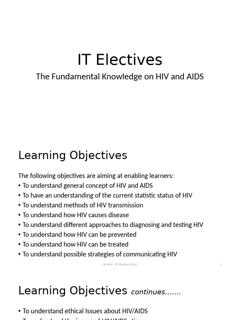 IT Skills - HIV-AIDS Presentation | PDF