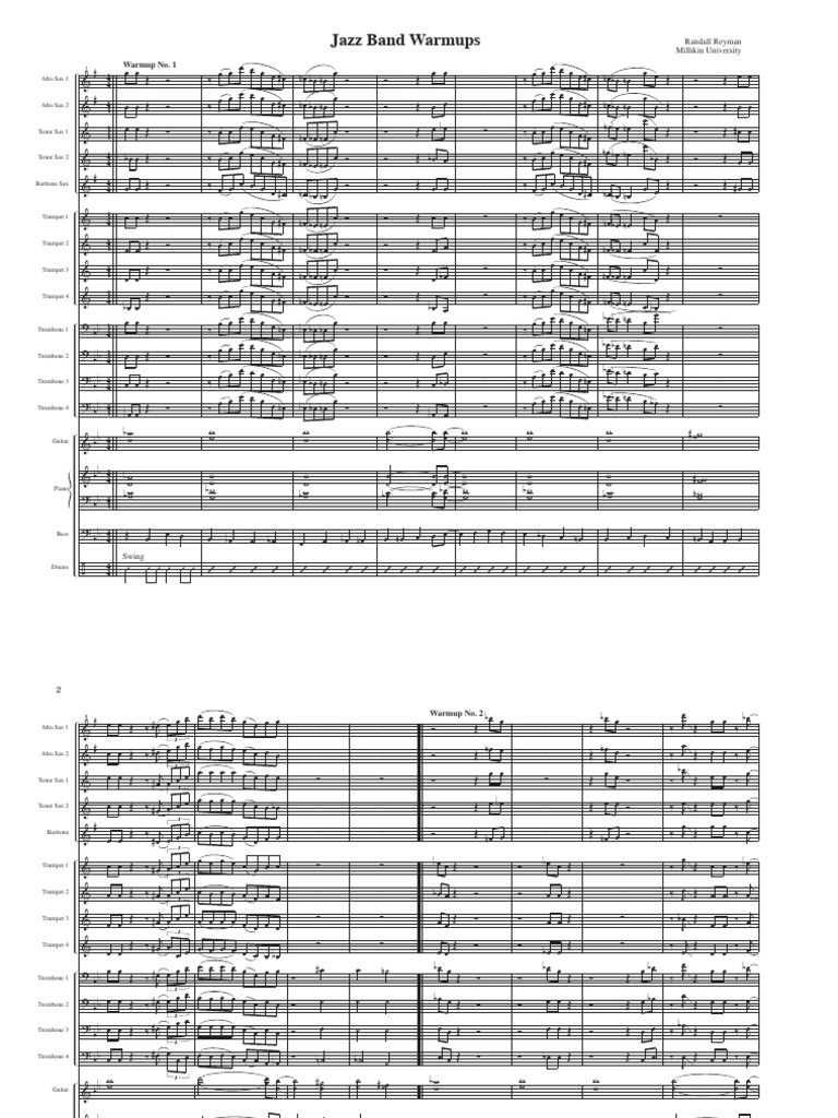 Jazz Band Warmups Score | PDF