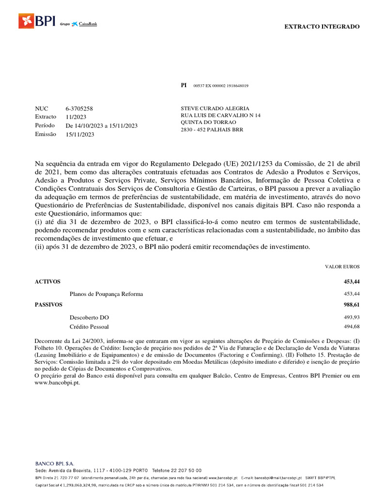 Banco BPI - Documentos Digitais | PDF