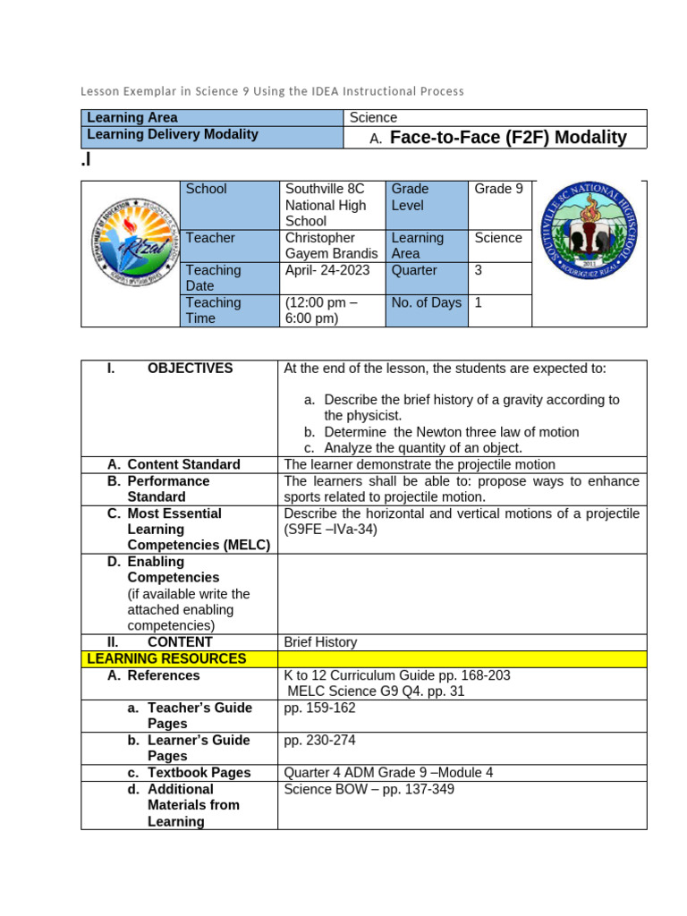 Brief History About Gravity and Motion LP | PDF
