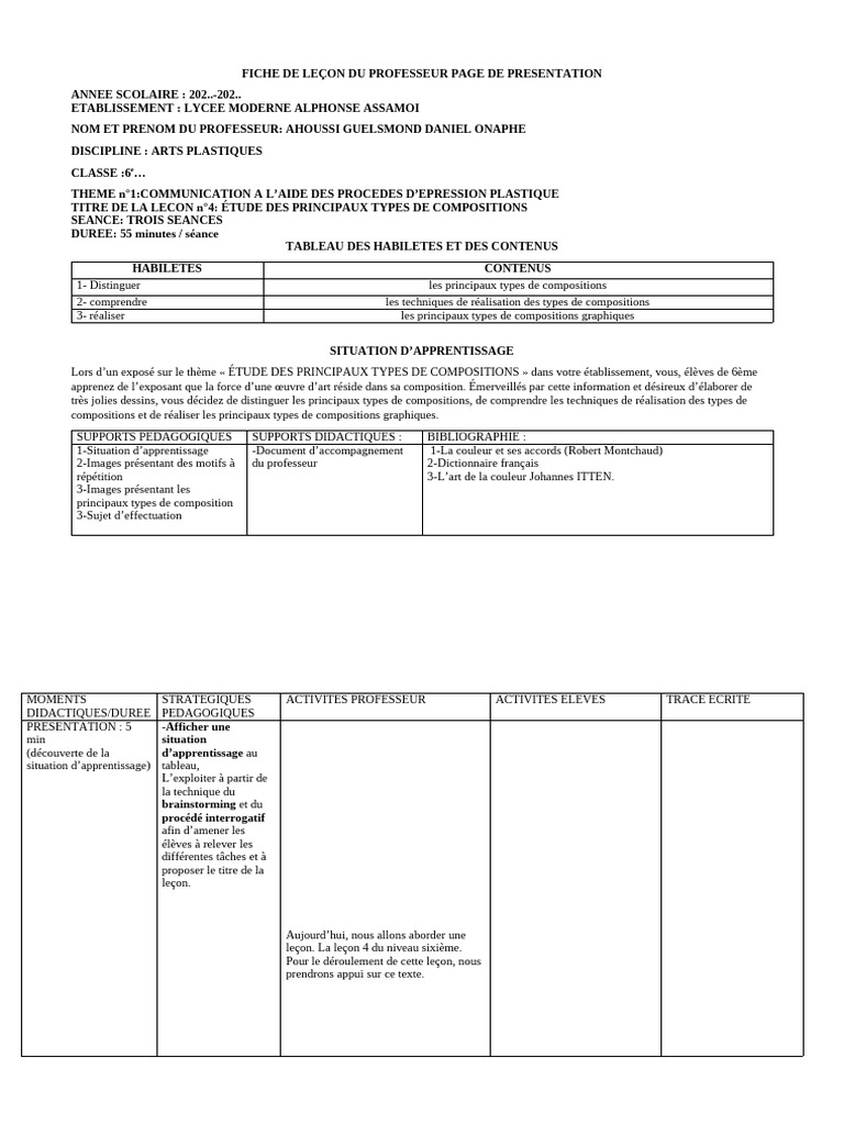 Lecon4 - Etude Des Principaux Types de Composition | PDF