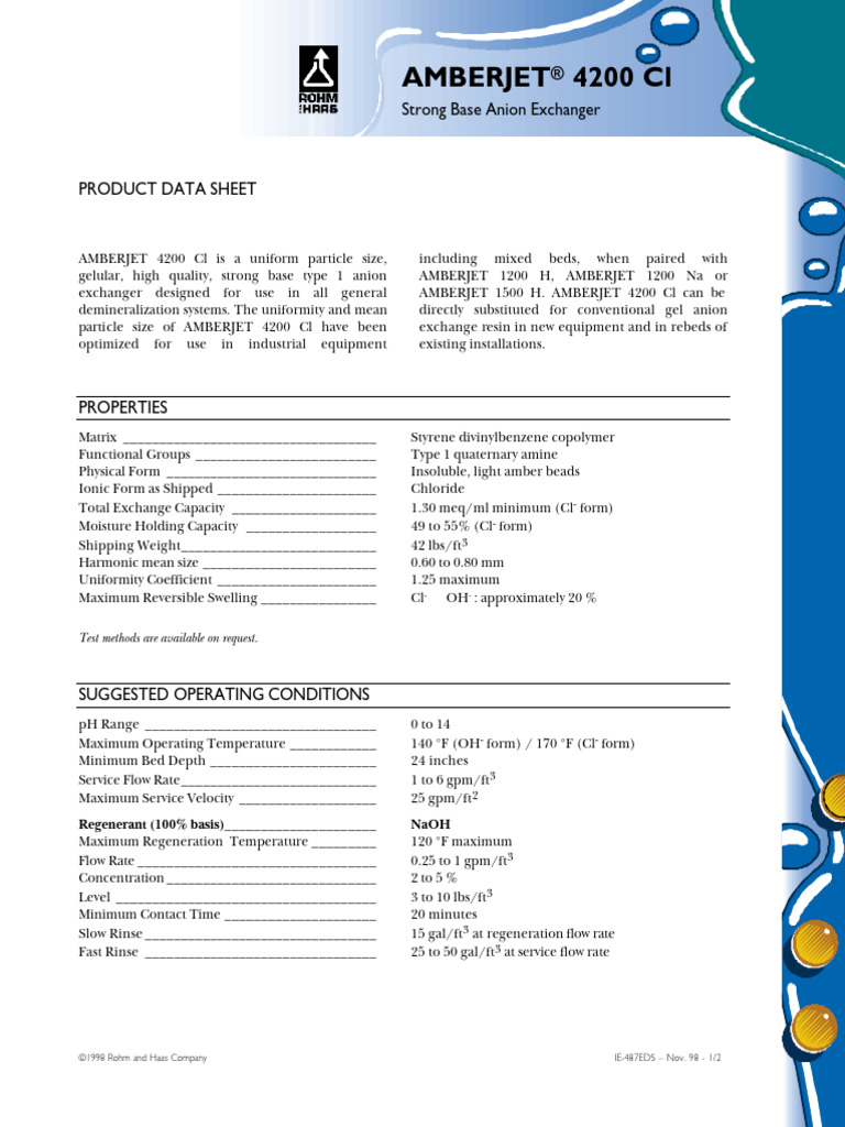 Amberjet 4200Cl | PDF