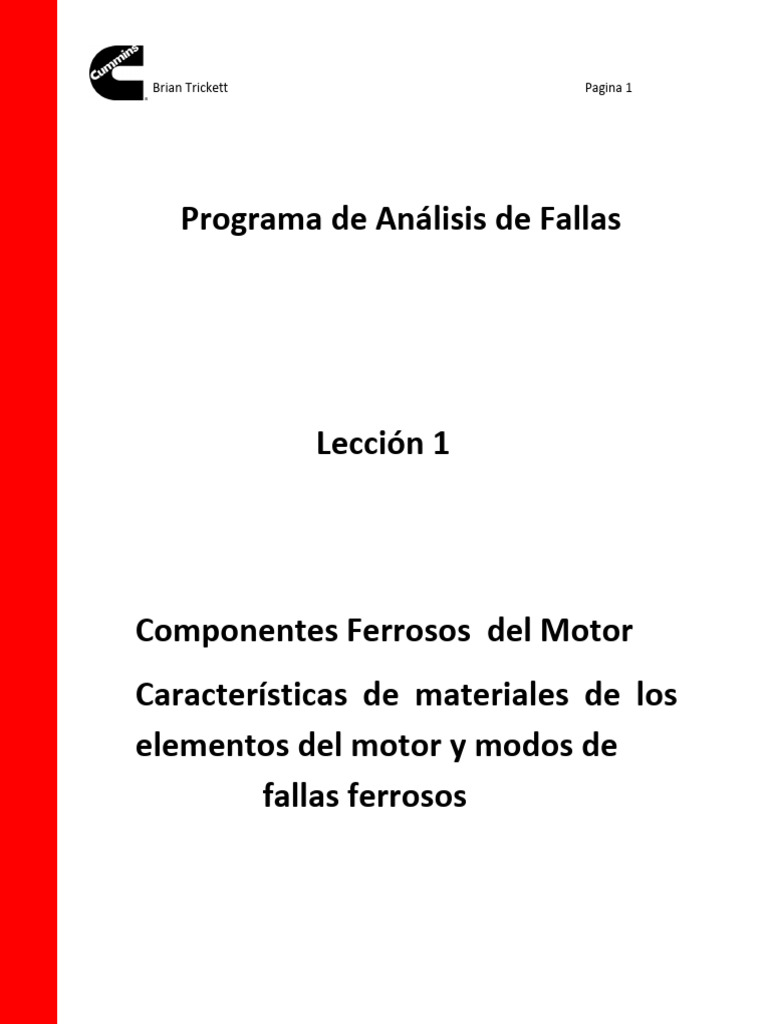 Analisis de Fallas Leccion 1 Características Del Metal R1 | PDF