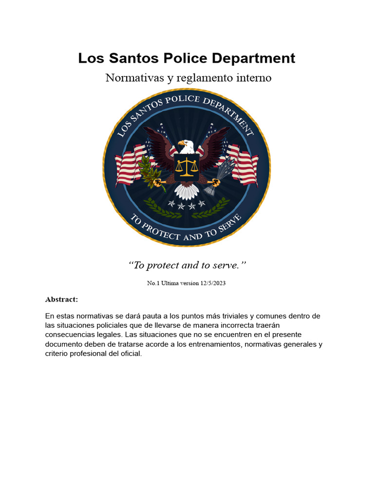 Reglamento LSPD - VC | PDF