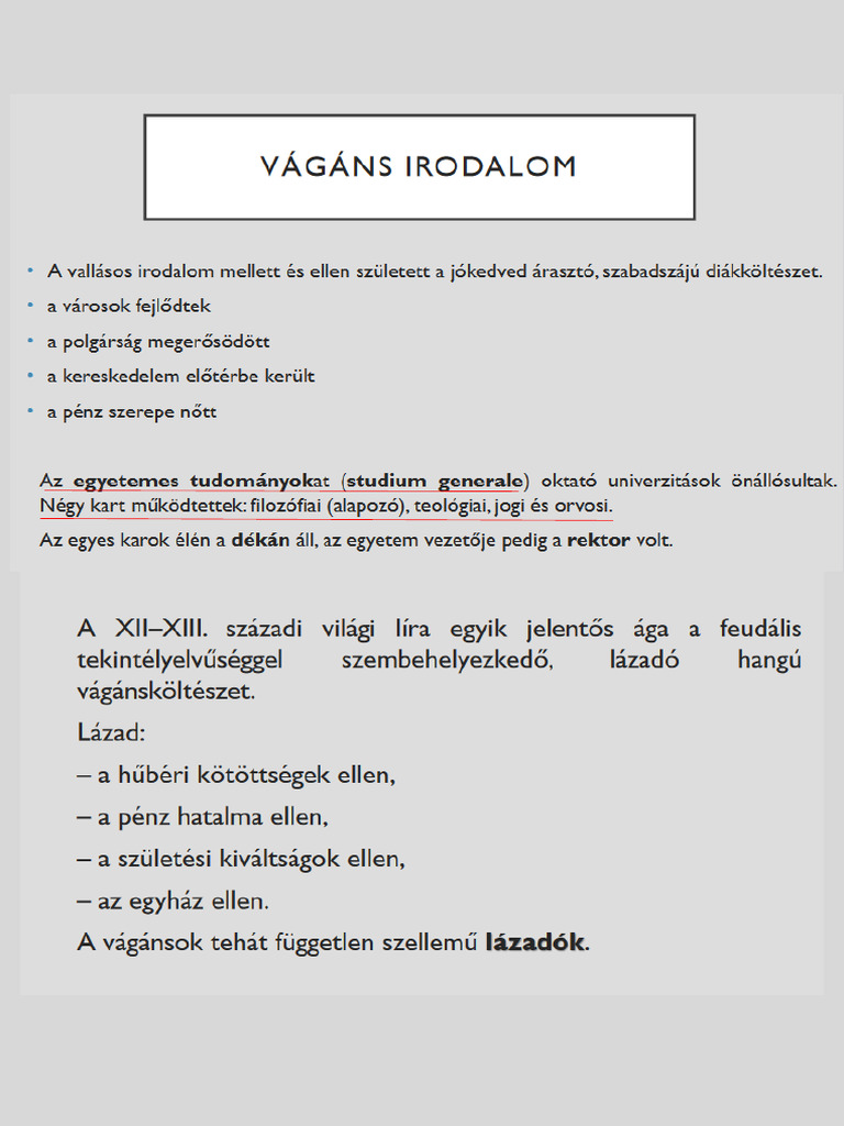 Vágáns Irodalom | PDF