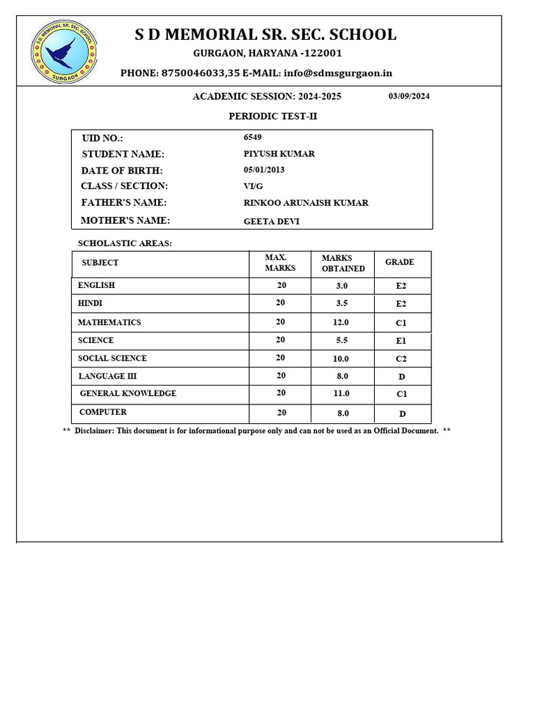 Piyush Kuma - VIG - PT - II Result (August '24) | PDF