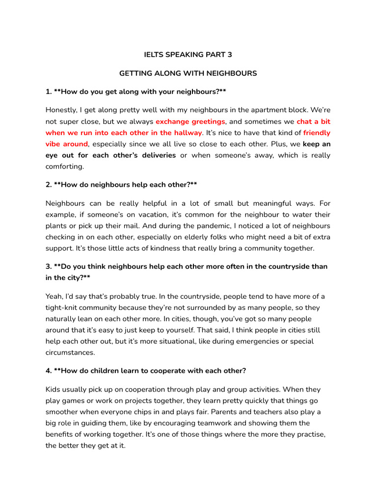 IELTS SPEAKING PART 3 IDEAS Quý 3 2024 | PDF