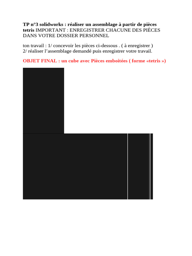 TP Solidwork Exercices Eleves | PDF