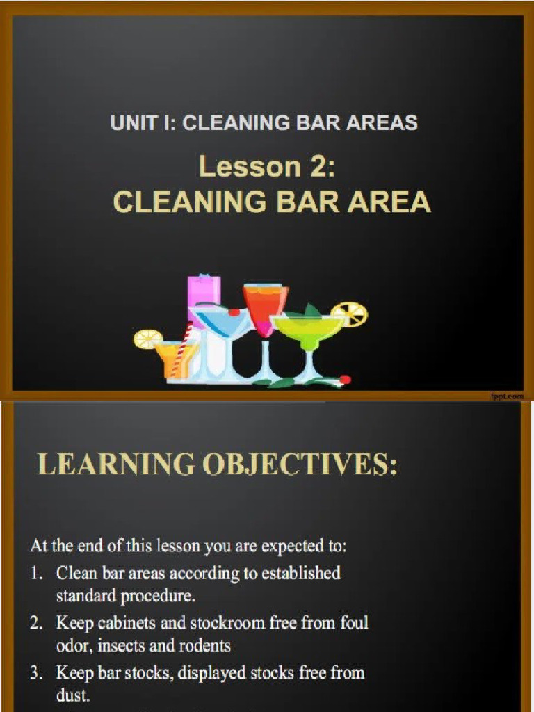 Cleaning Bar Area | PDF