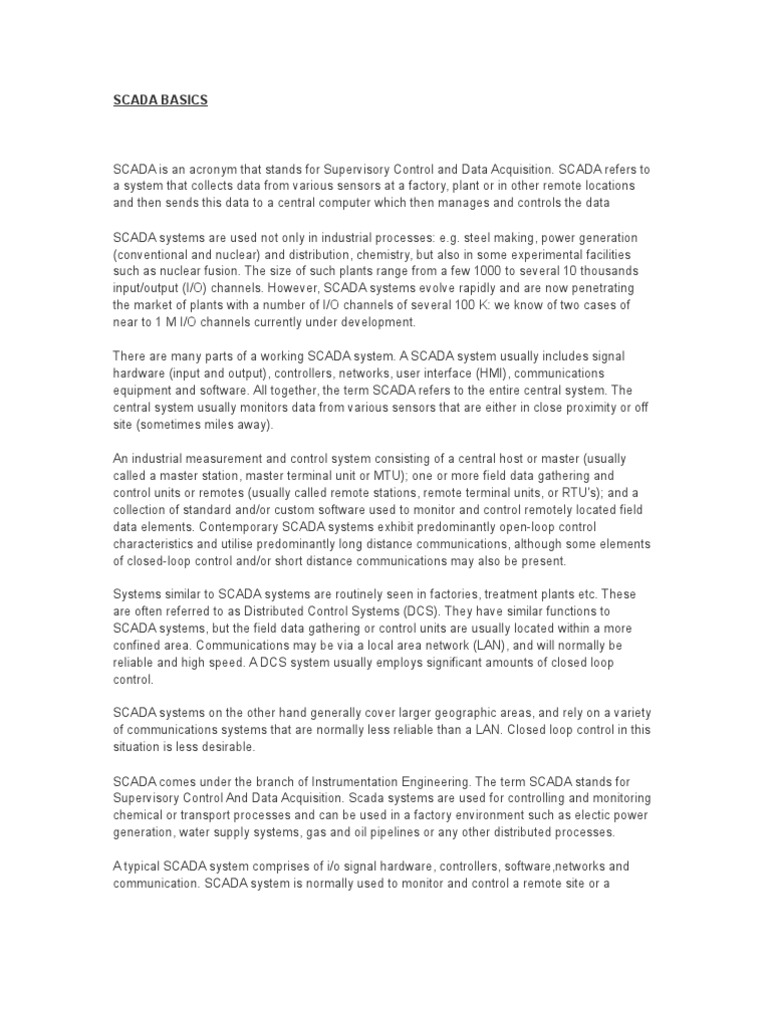 Scada Basics | PDF | Scada | Programmable Logic Controller