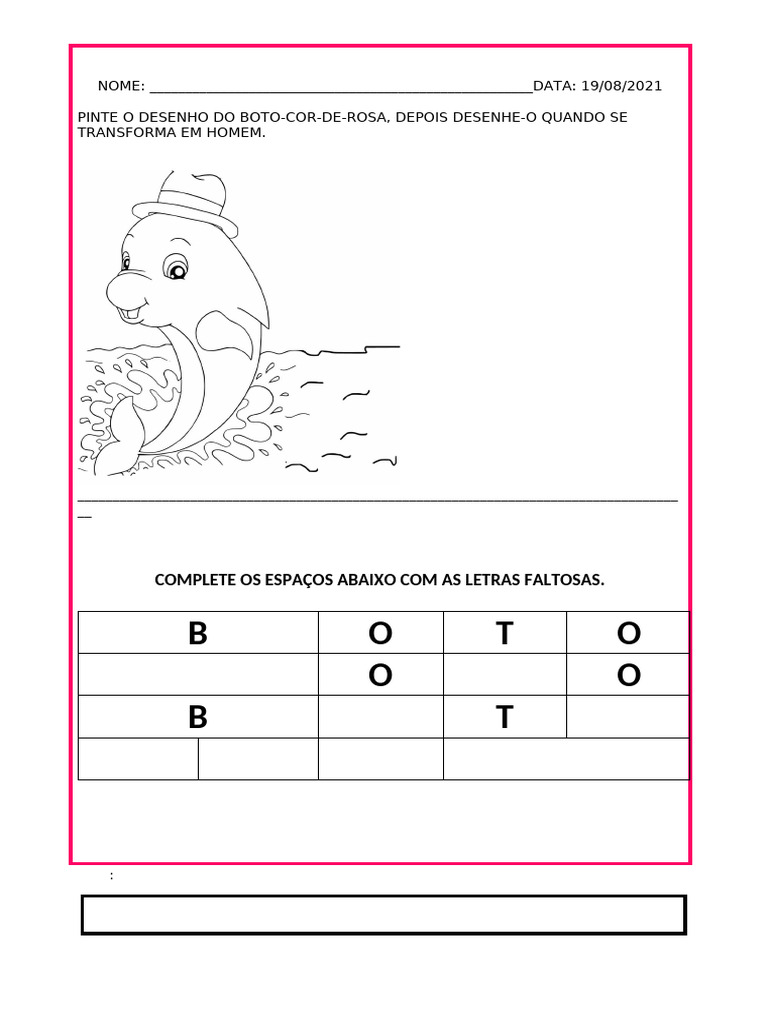 Atividades Boto | PDF