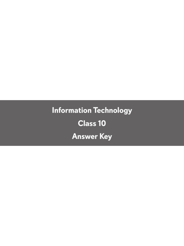Information Technology 402 STD 10 Answer Key | PDF