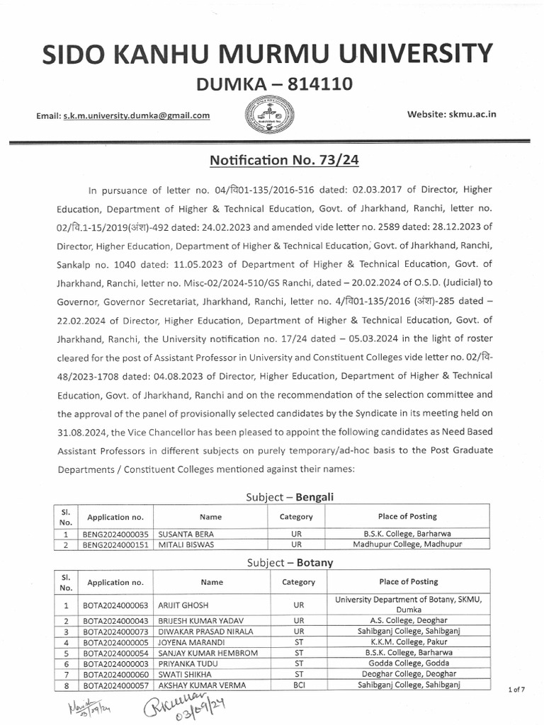 Appointment Notification (NBAP) | PDF