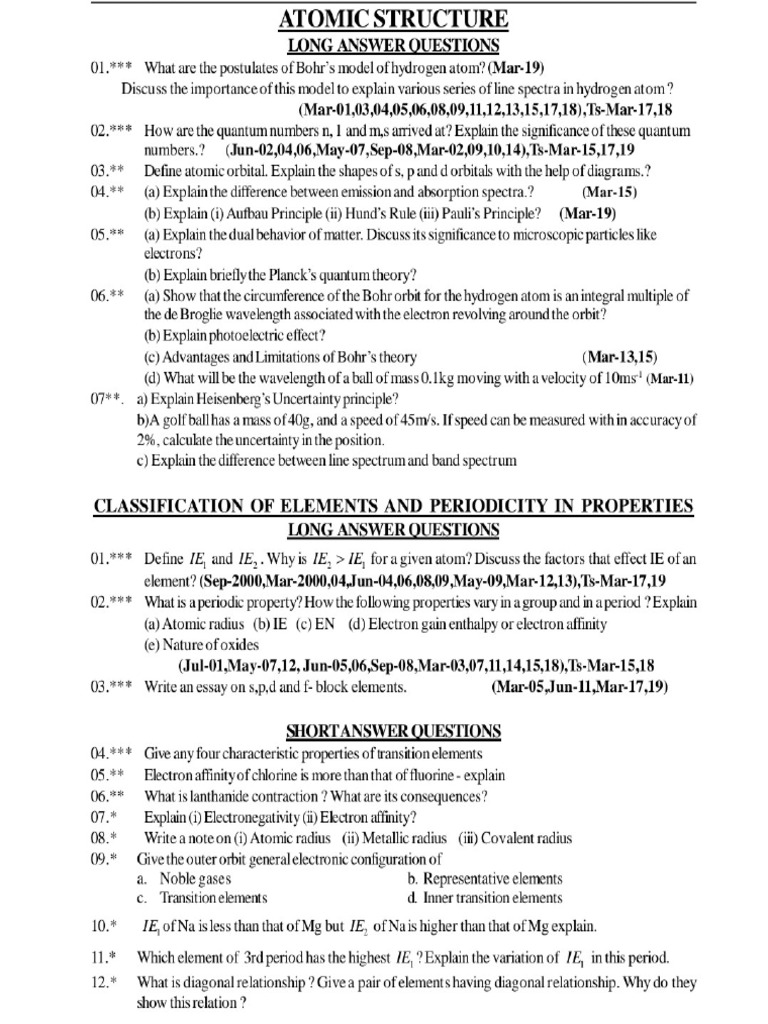 Chemistry Questions | PDF