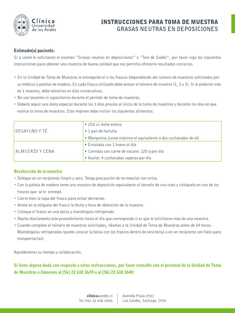 Instructivo IP-005 Grasas Neutras en Deposiciones - v2 | PDF