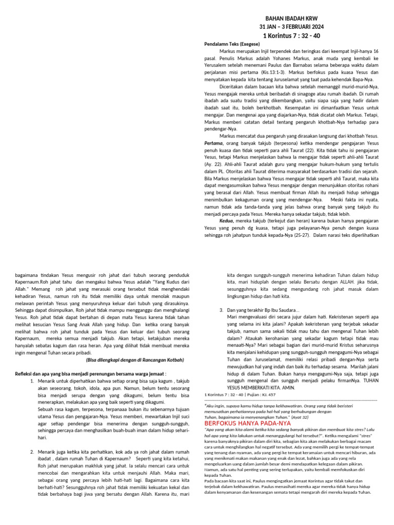 MARKUS 1 21 28 | PDF